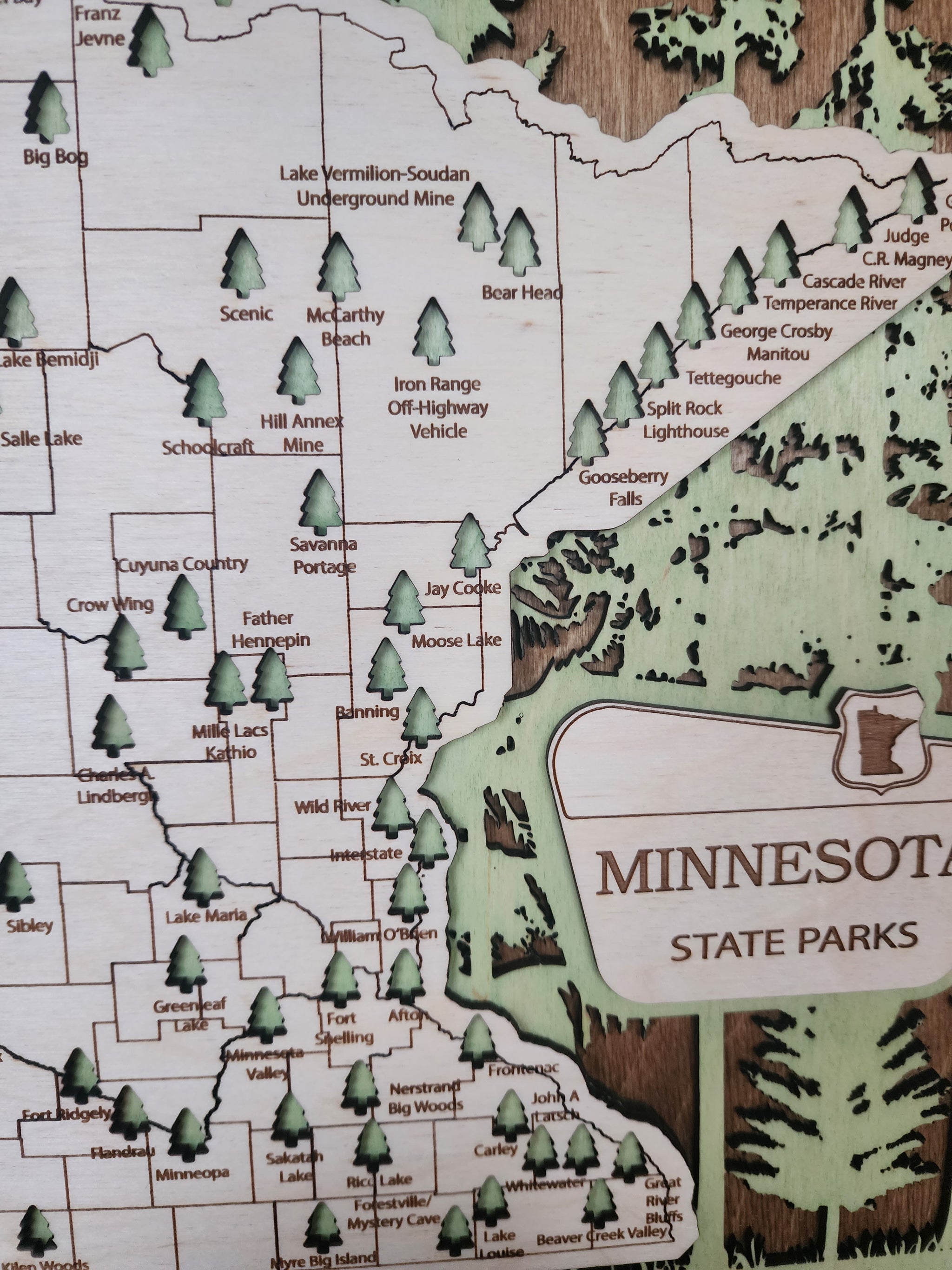 Minnesota State Park Travel Map, MN State Park Tracker Map, Travel Tra ...