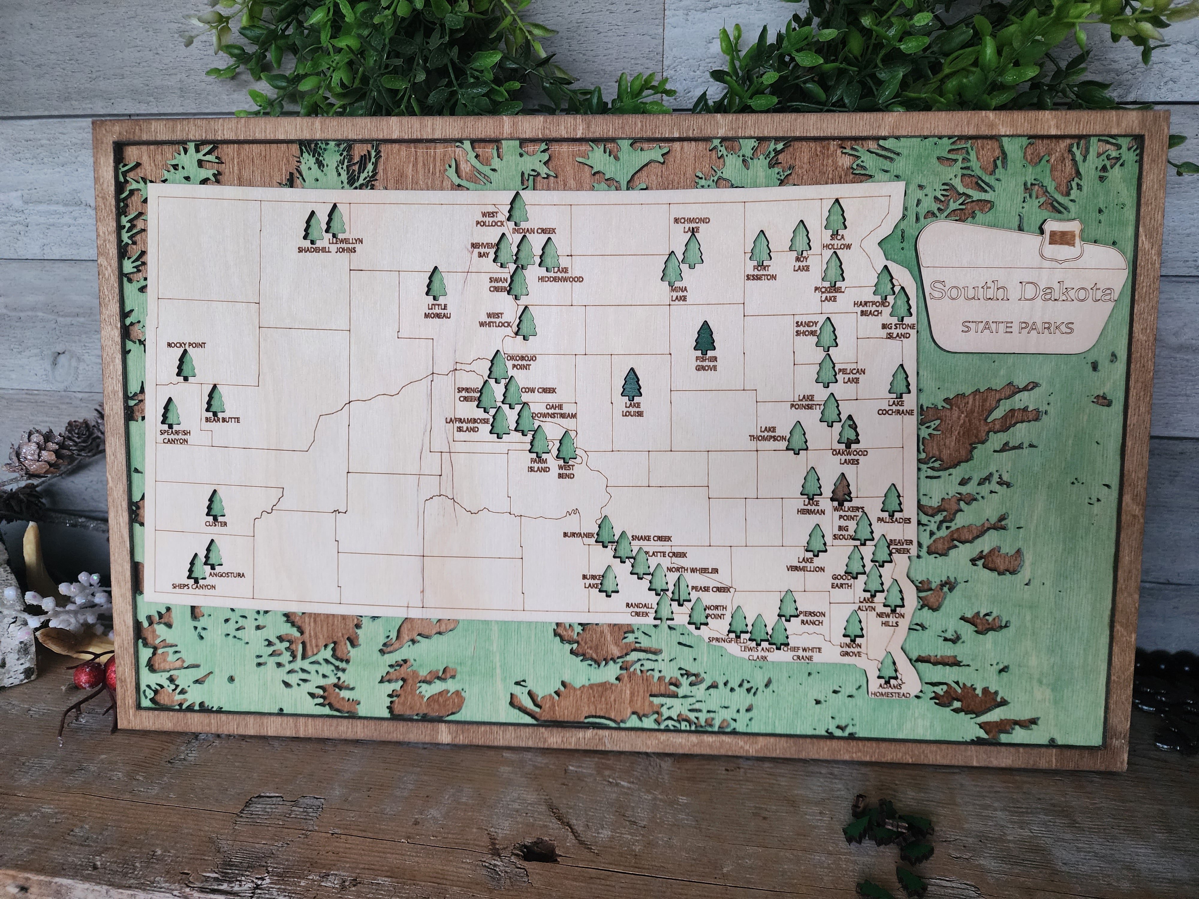 South Dakota State Park Travel Map, MN State Park Tracker Map, Travel ...