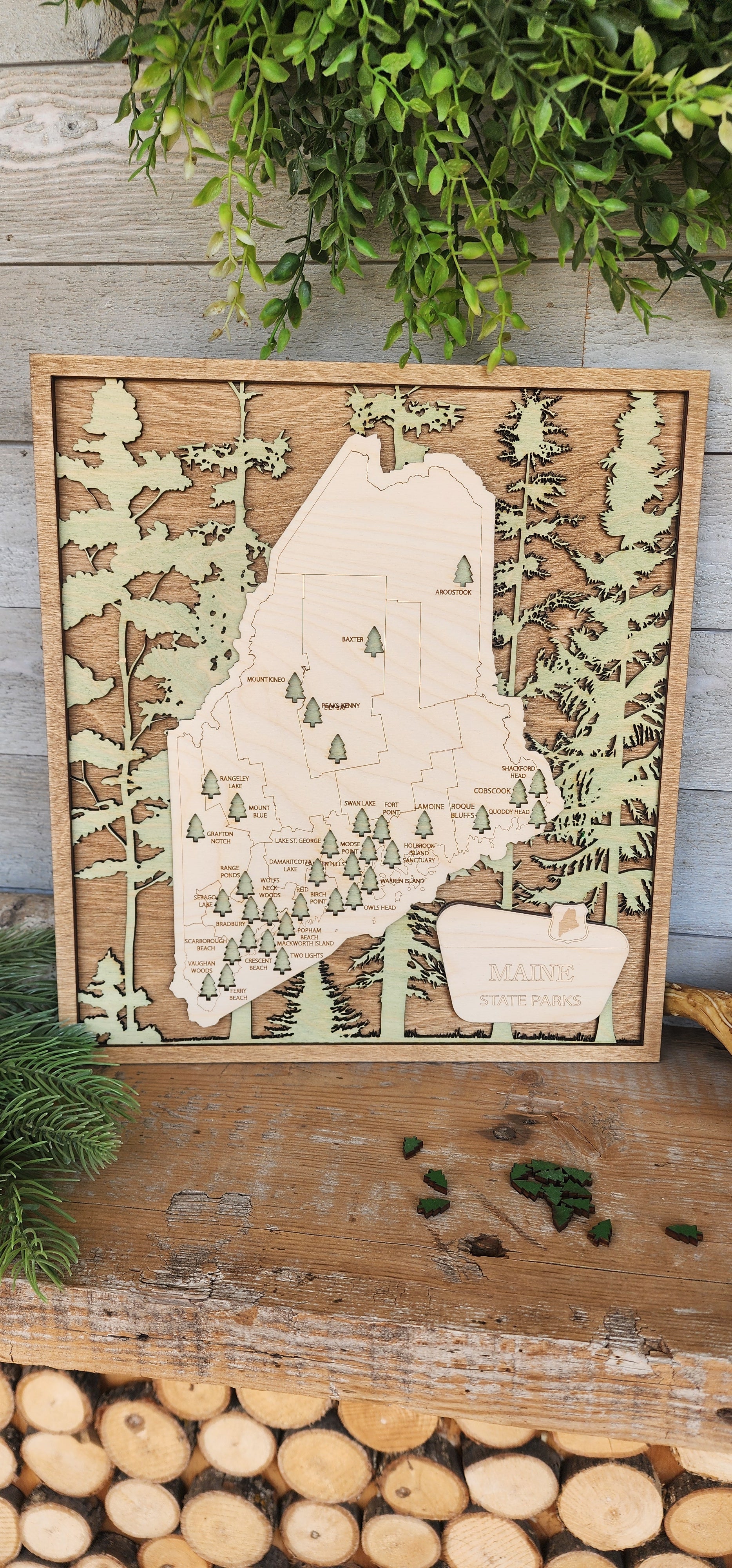 Maine MN State Park Tracker Map, Travel Tracker, ME State Gifts, State ...