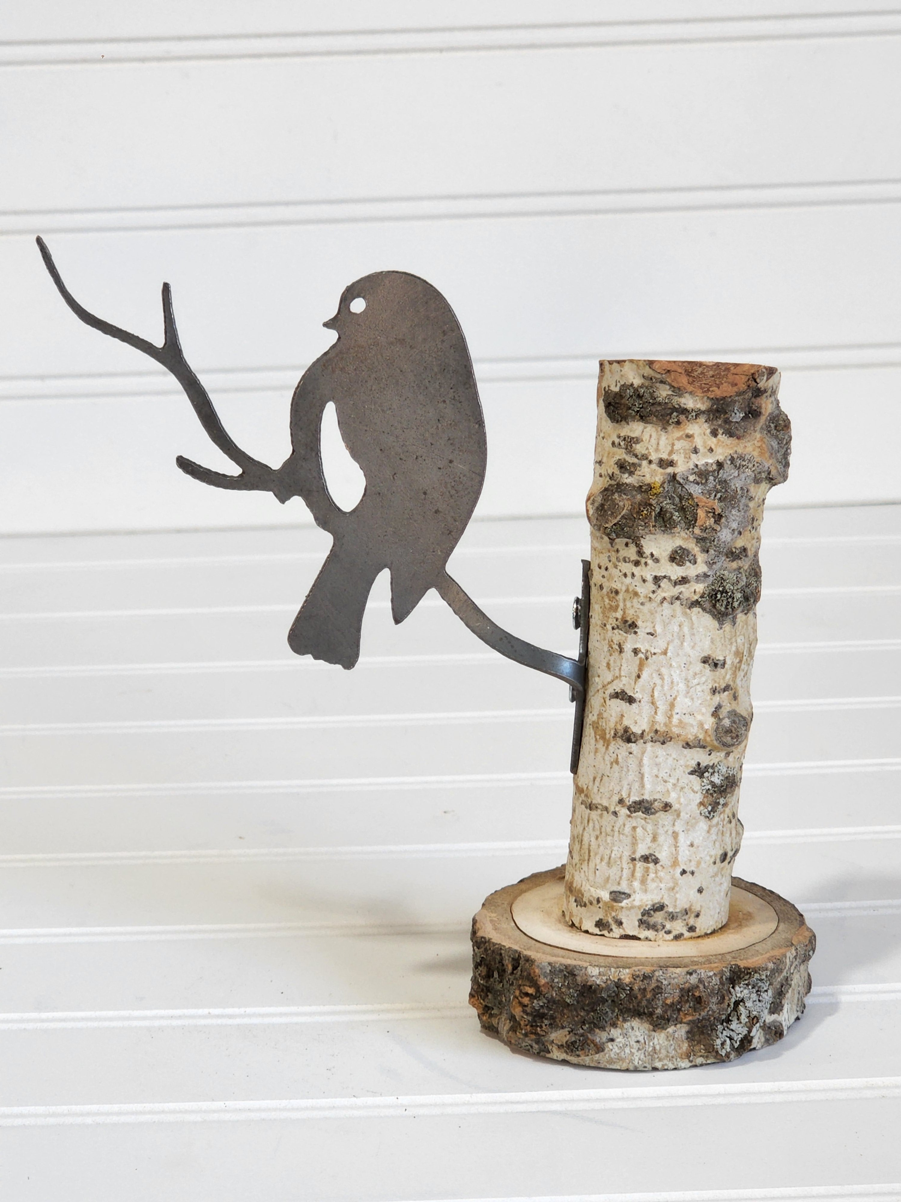 Bird on Branch, Metal Bird Decor, Cardinal, Woodpecker, Nuthatch Decor ...